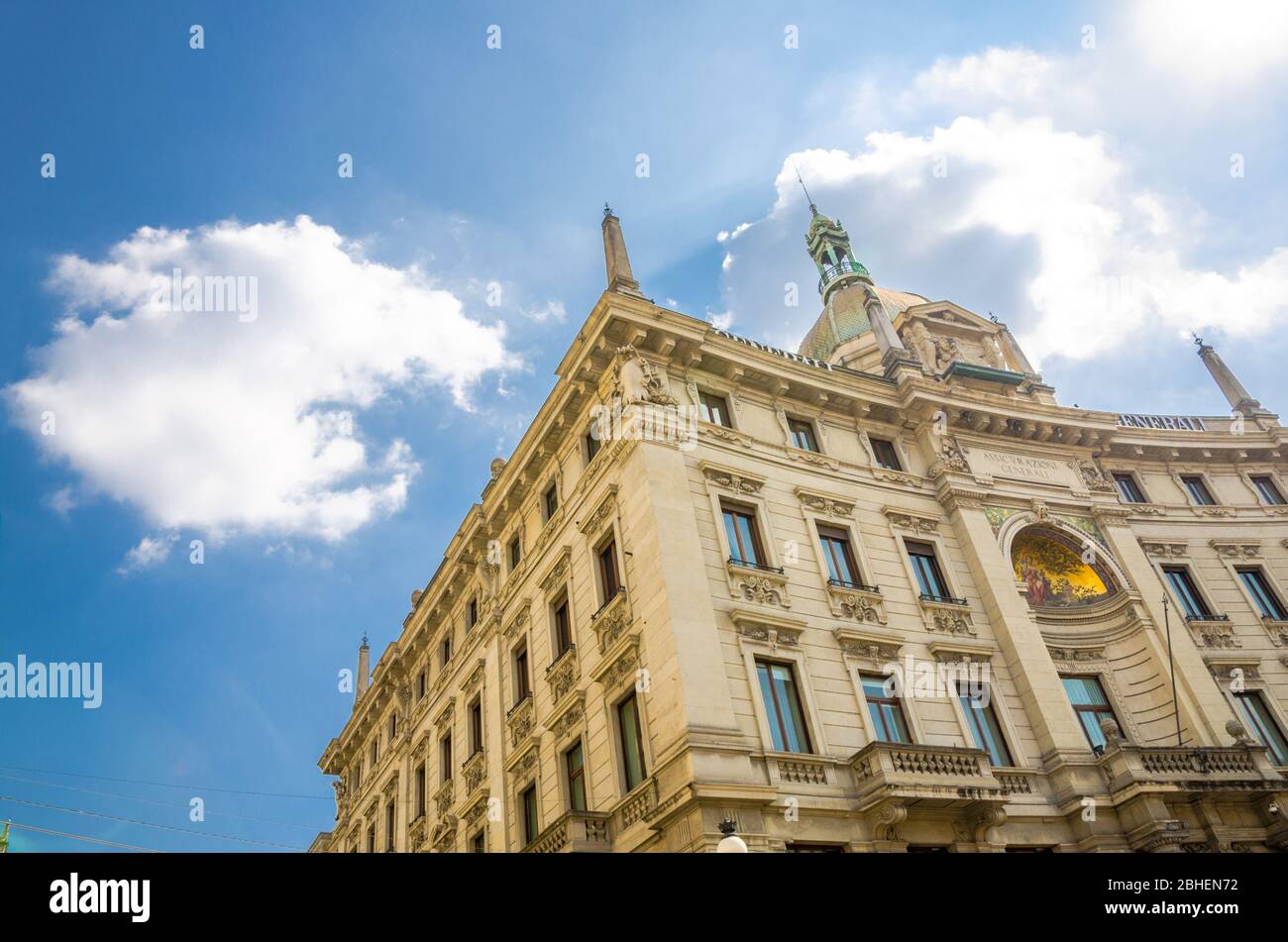 Palazzo delle Assicurazioni Palace Generali building on Piazza Cordusio ...