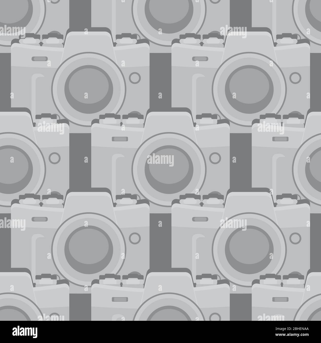seamless pattern with a camera on a gray background. Vector image Stock ...