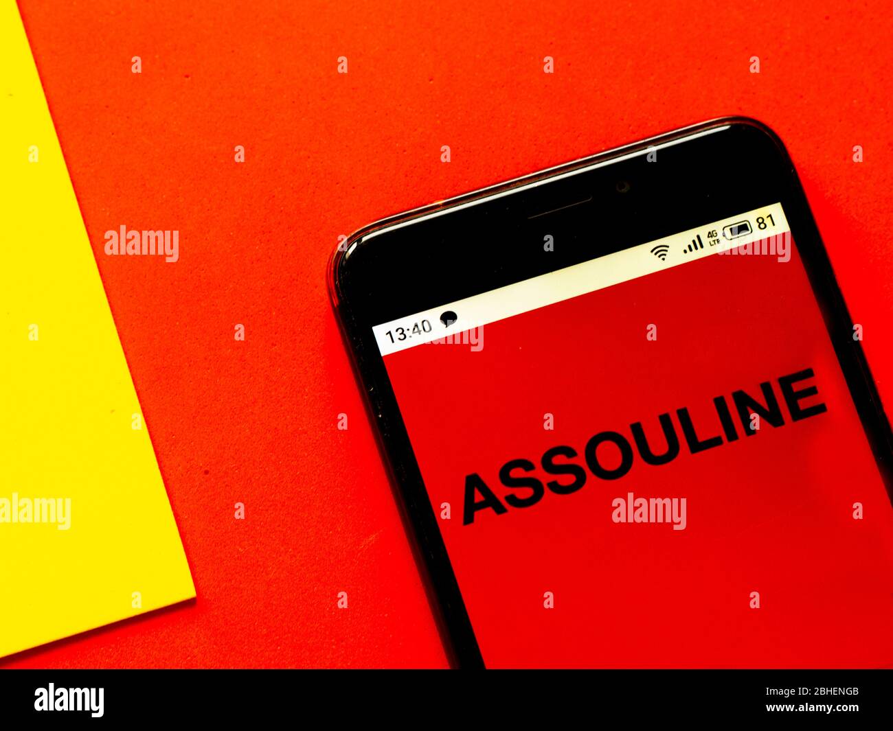 In this photo illustration Assoline logo is seen displayed on a ...