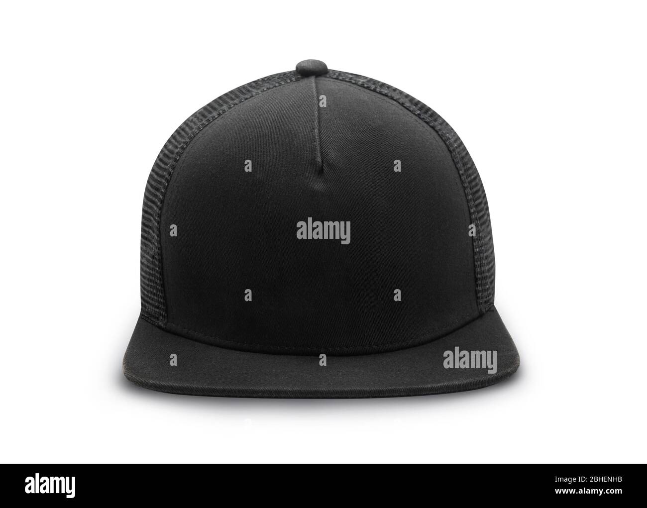 Black snapback cap isolated on white background with clipping path ...