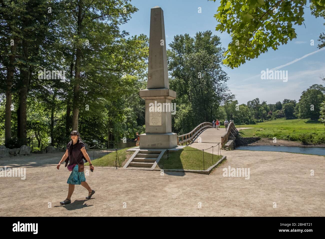 The monument commemorating the beginning of the Revolutionary War on ...