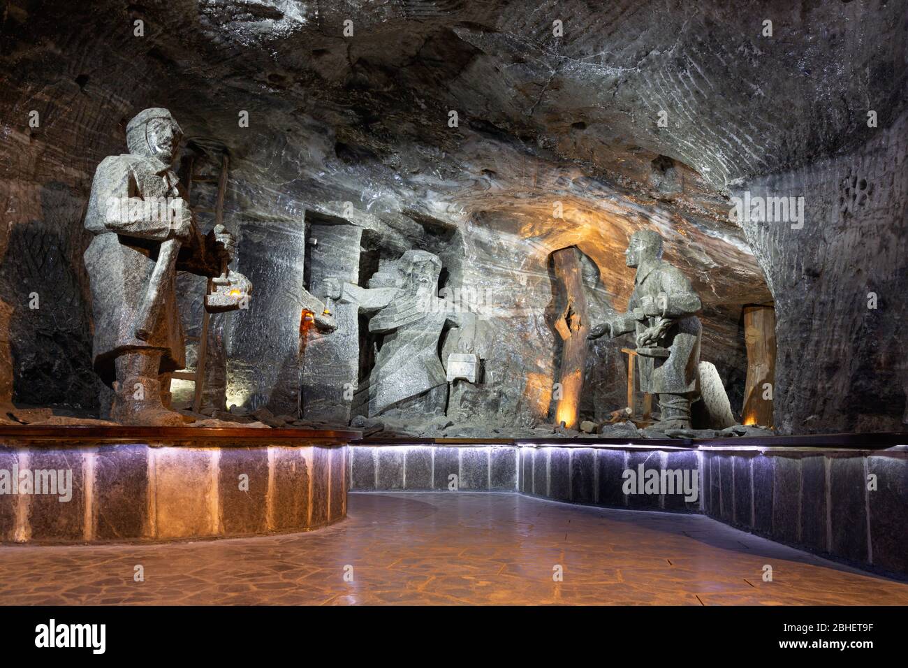 Salt Statues in the Wieliczka Salt Mine in southern Poland Stock Photo ...
