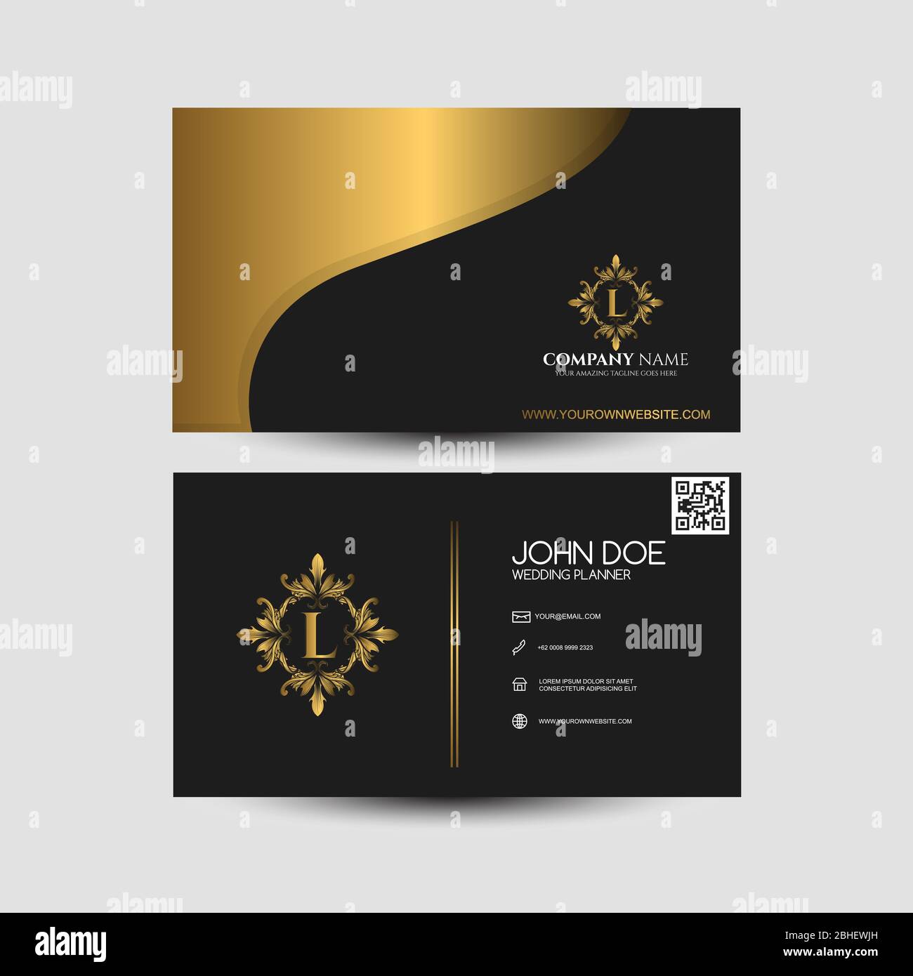 Golden visiting card Stock Vector Images - Alamy