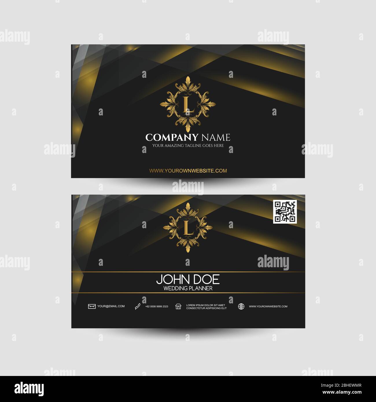 Golden visiting card hi-res stock photography and images - Alamy