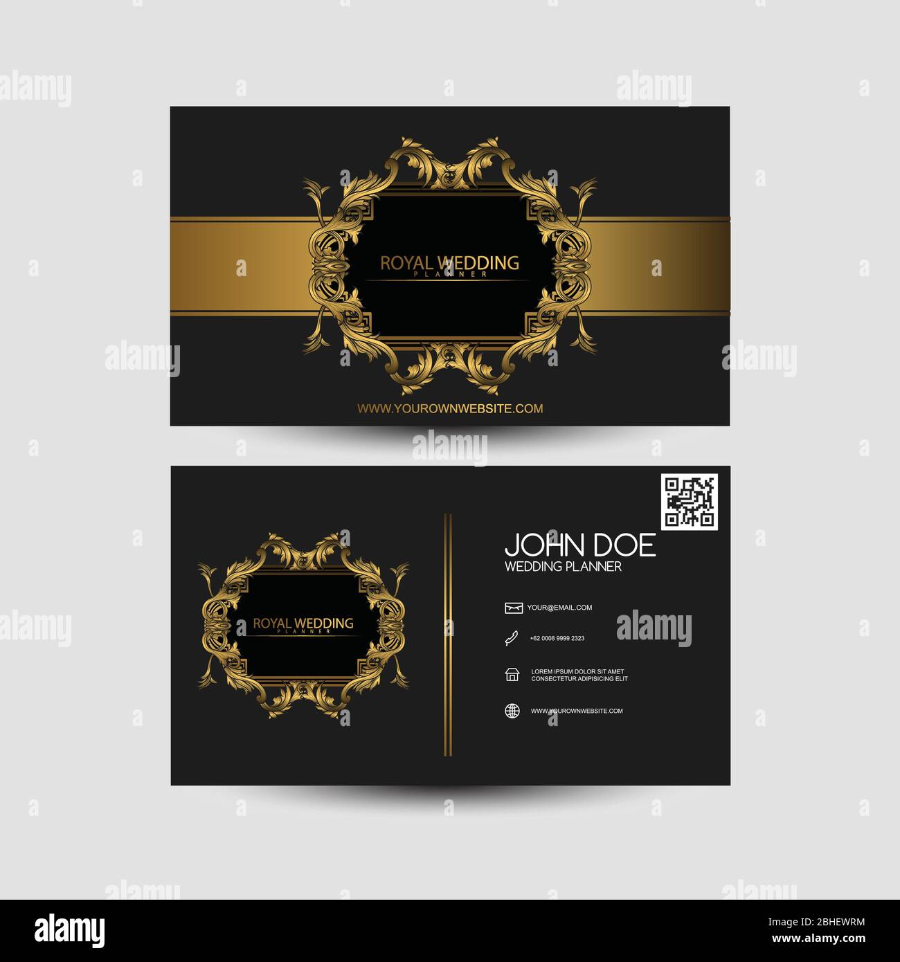 Golden visiting card Stock Vector Images - Alamy