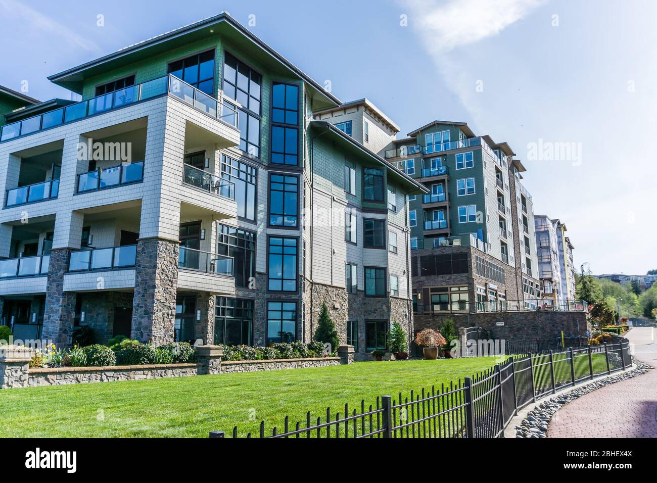 A view of buildings in Ruston near Tacoma, Washington Stock Photo - Alamy