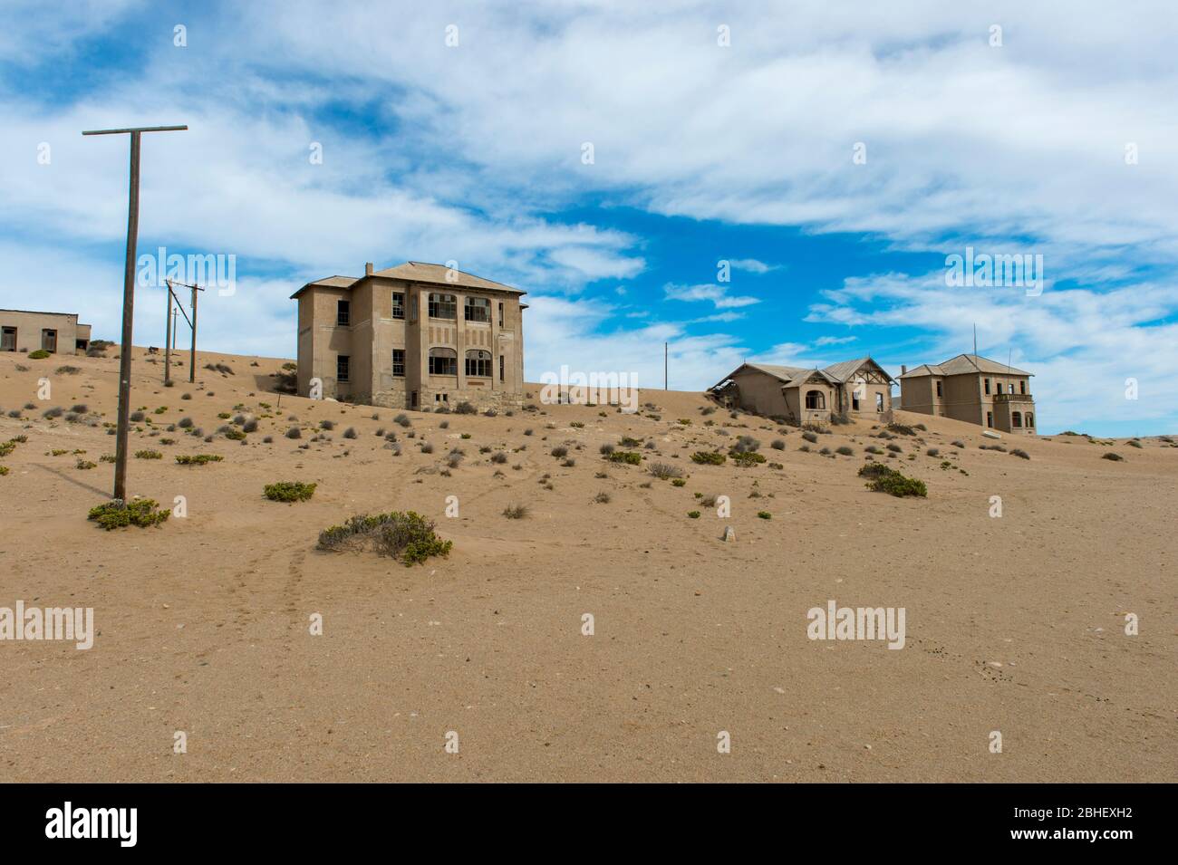 Buildings in the abandoned (1954) German diamond mining settlement of ...