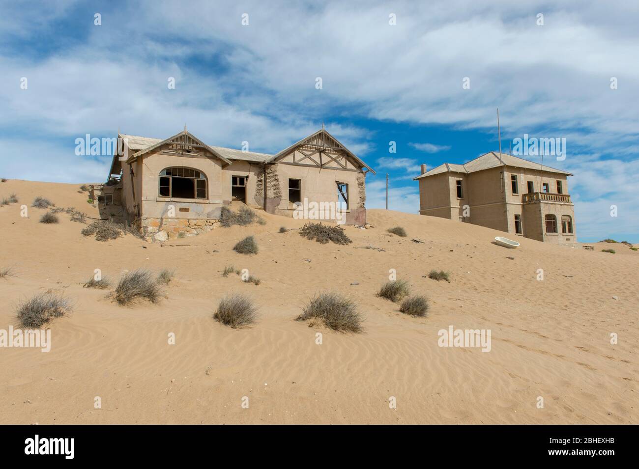 Buildings in the abandoned (1954) German diamond mining settlement of ...