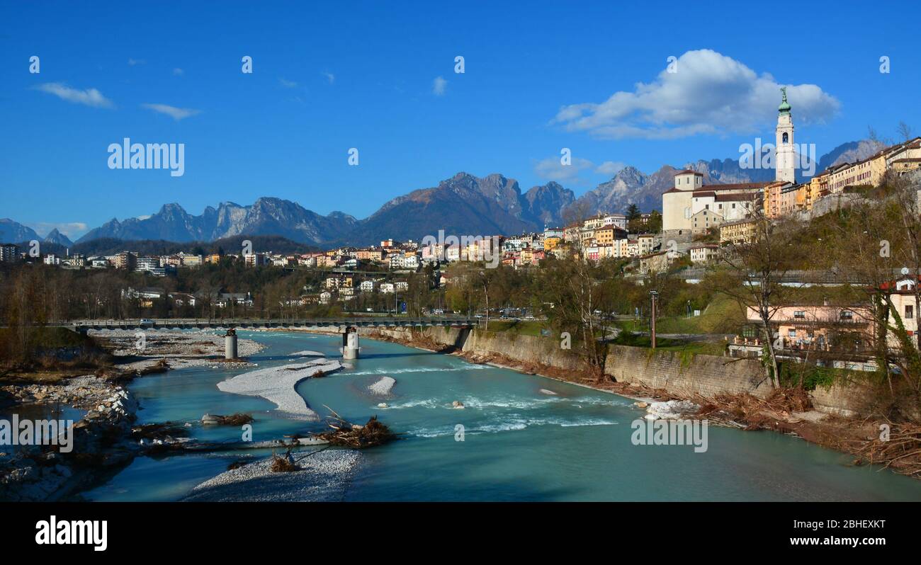 the beautiful city of Belluno in the Veneto region of Italy Stock Photo ...