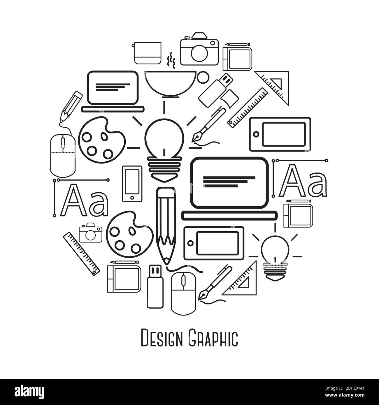 Freelance worker icon outline Cut Out Stock Images & Pictures - Alamy