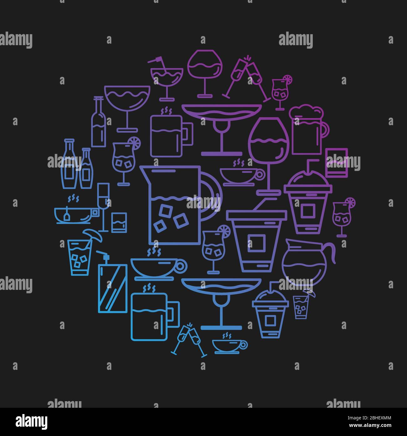 Set of Drinking Icon with Gradient Stock Vector Image & Art - Alamy