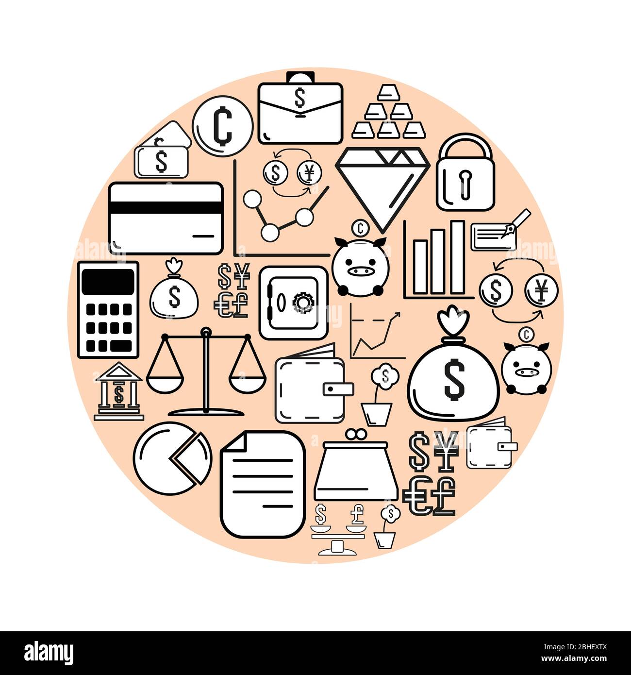 Set of Finance Icon with Outline Stock Vector Image & Art - Alamy