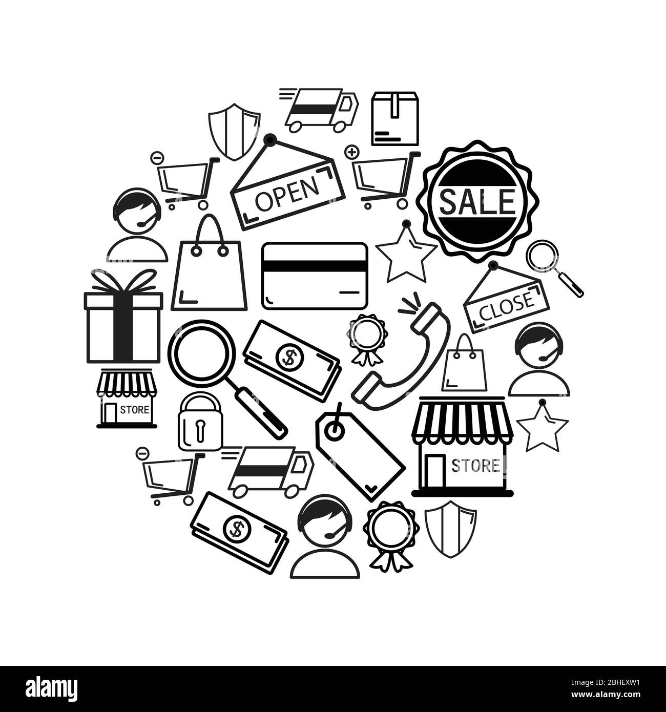 Application code icon outline Cut Out Stock Images & Pictures - Alamy