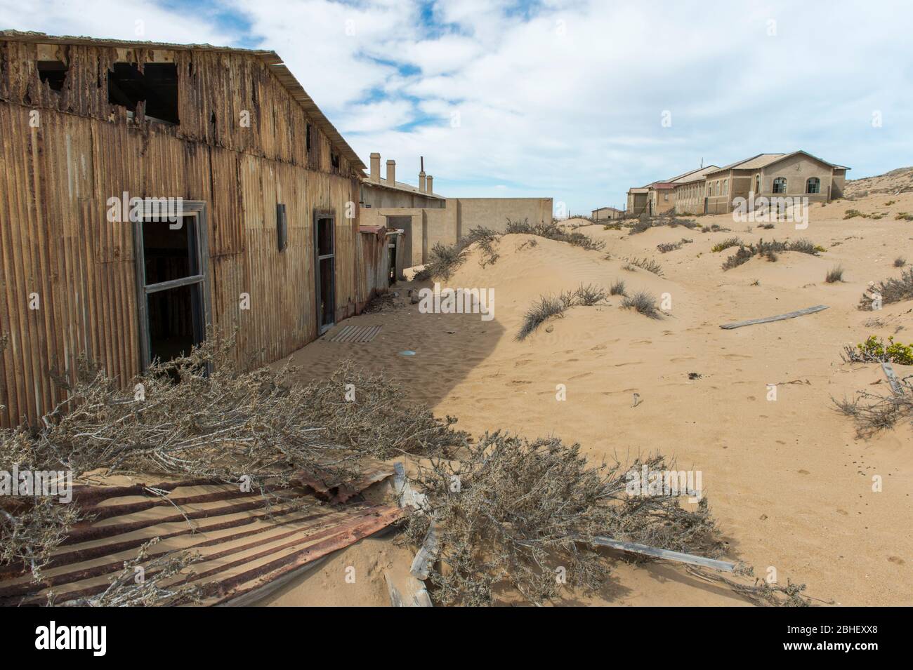 Buildings in the abandoned (1954) German diamond mining settlement of ...