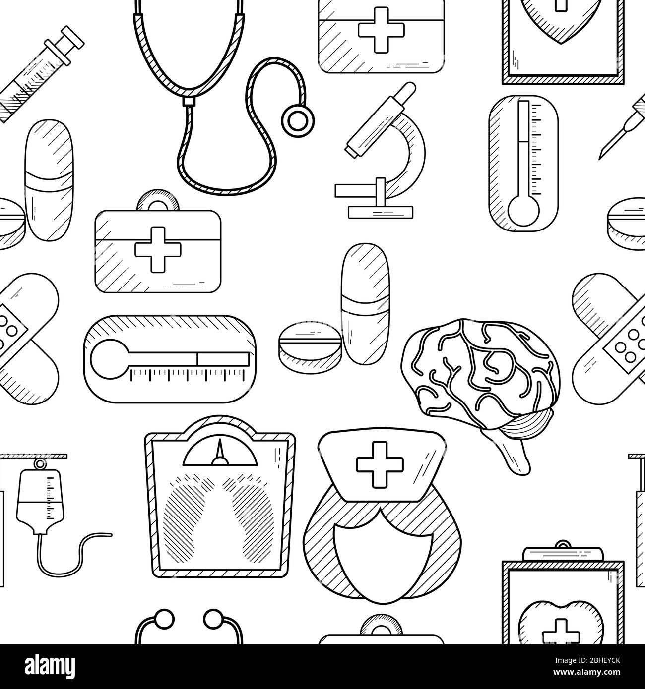 Medical Pattern with outline Stock Vector Image & Art - Alamy