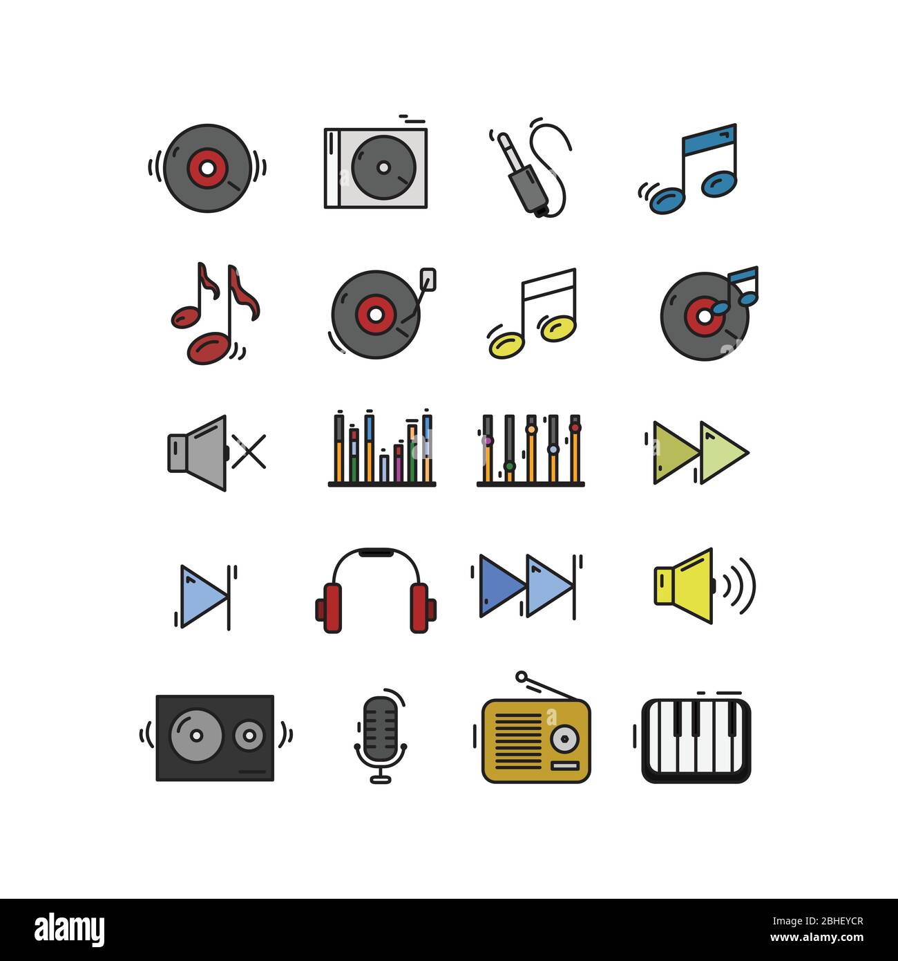 Set of Music Icon Stock Vector Image & Art - Alamy