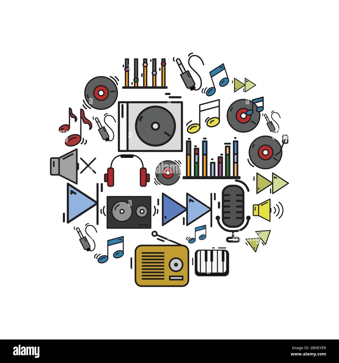 Set of Music Icon Stock Vector Image & Art - Alamy