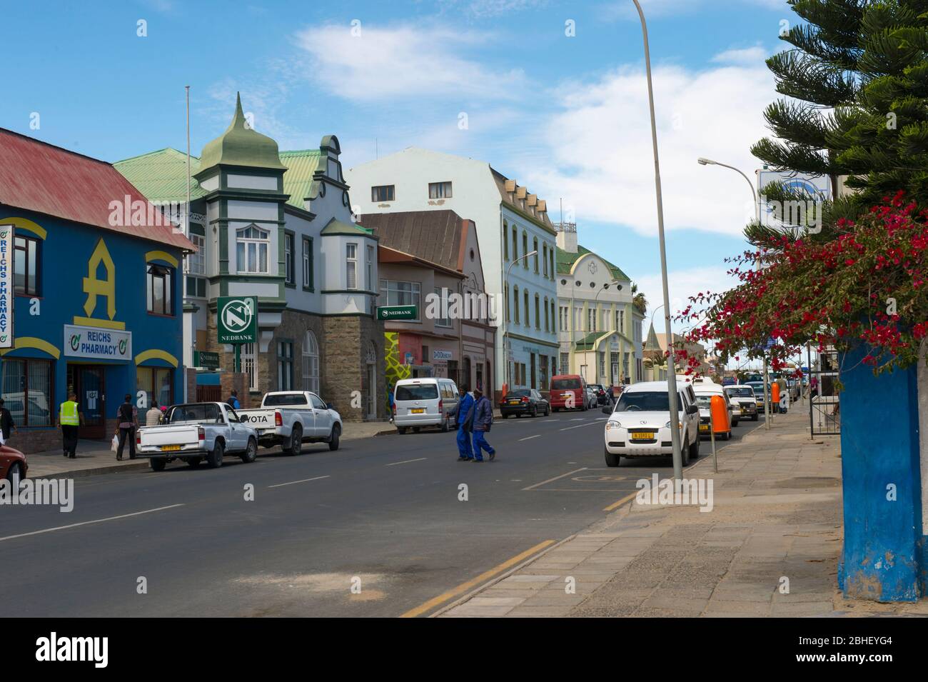 Street scene in Luderitz, Namibia. with German colonial houses Stock ...