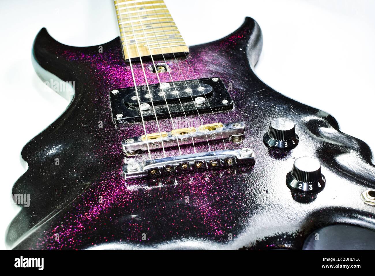 Electric guitar on a white background. A musical instrument Stock Photo ...