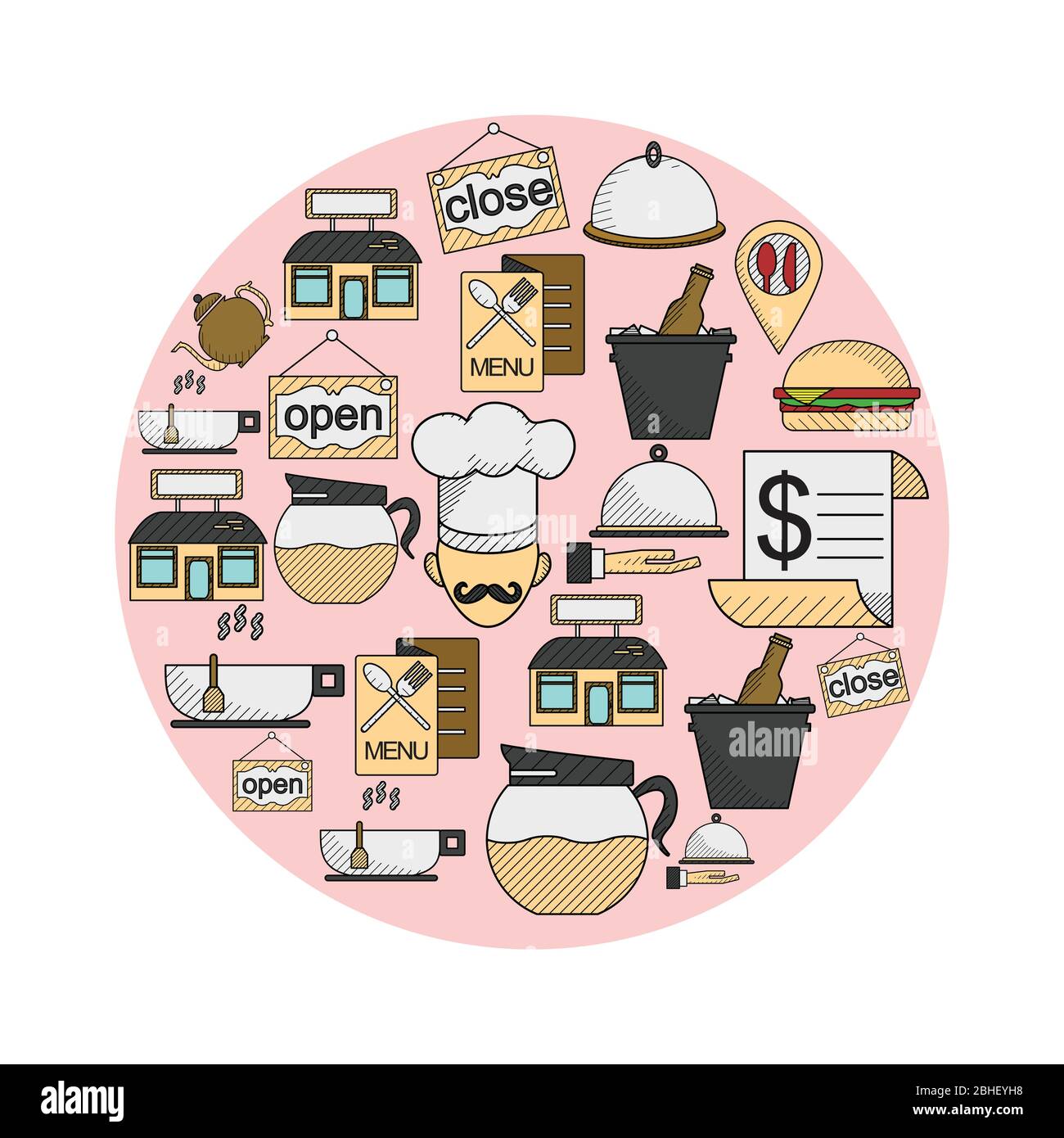 Open restaurant fast food Stock Vector Images - Alamy