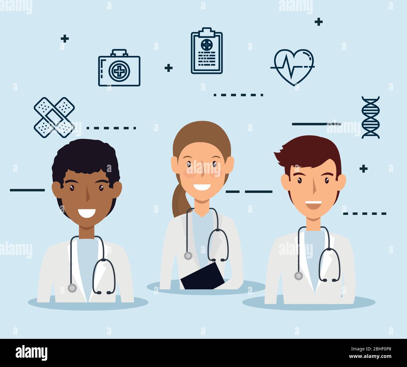 group of doctors with medical icons Stock Vector Image & Art - Alamy