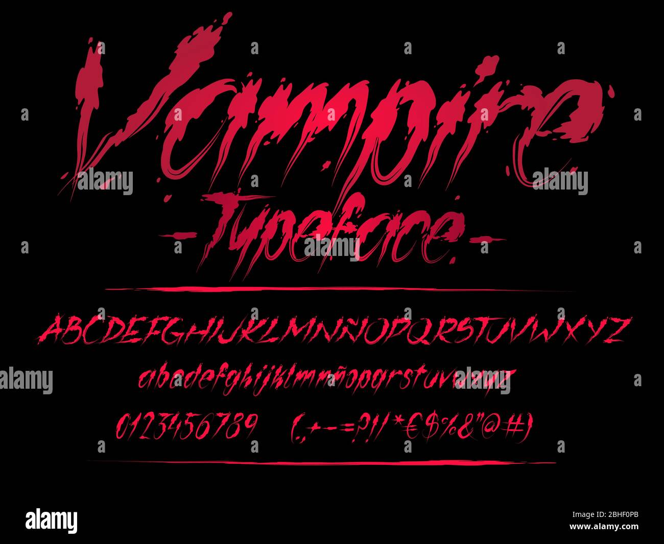Vampire font. Blood letters illustration. Halloween bloody vector ...