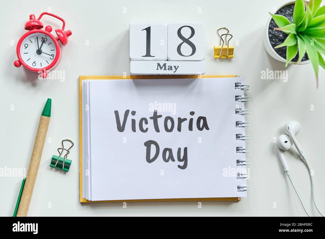 18 eighteenth Victoria Day May Month Calendar Concept on Wooden Blocks ...