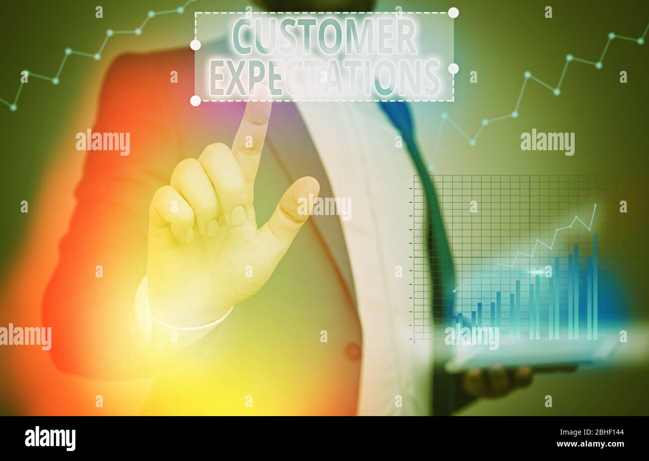 Writing note showing Customer Expectations. Business concept for ...