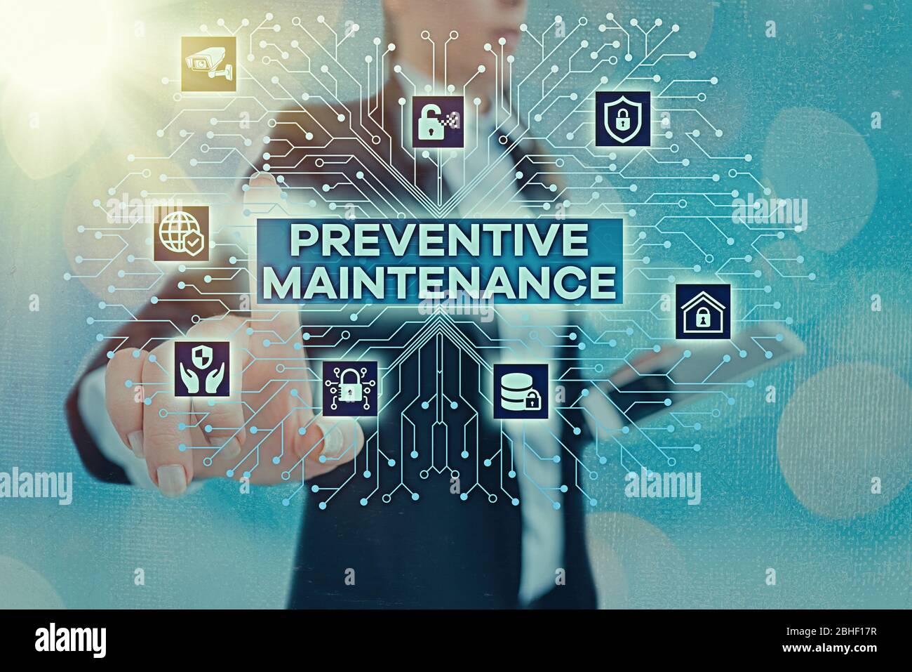 Writing note showing Preventive Maintenance. Business concept for Avoid ...