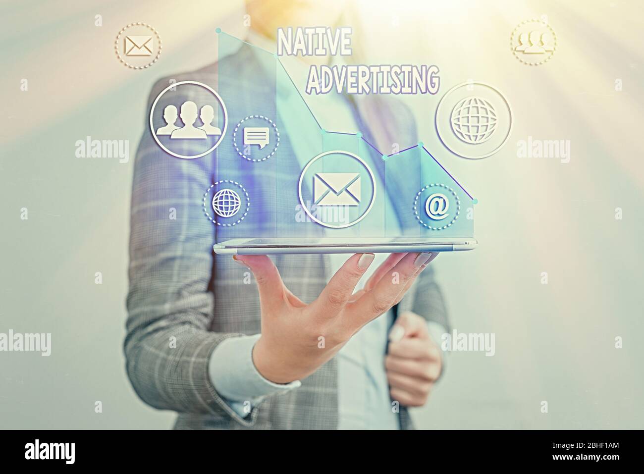 Writing note showing Native Advertising. Business concept for Online ...