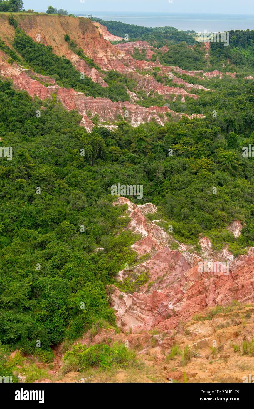 View of Diosso Gorge near Pointe Noire which was created by erosion ...