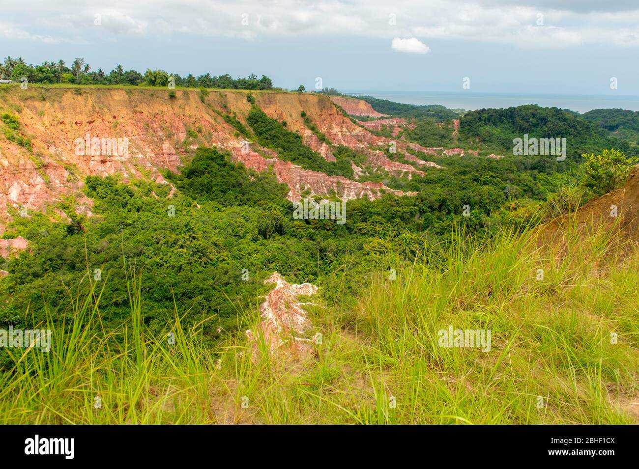 View of Diosso Gorge near Pointe Noire which was created by erosion ...