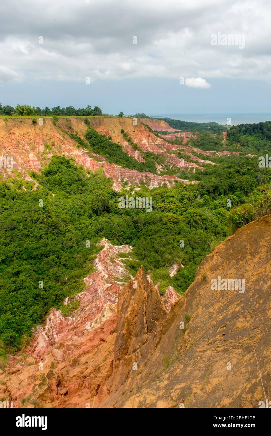 View of Diosso Gorge near Pointe Noire which was created by erosion ...