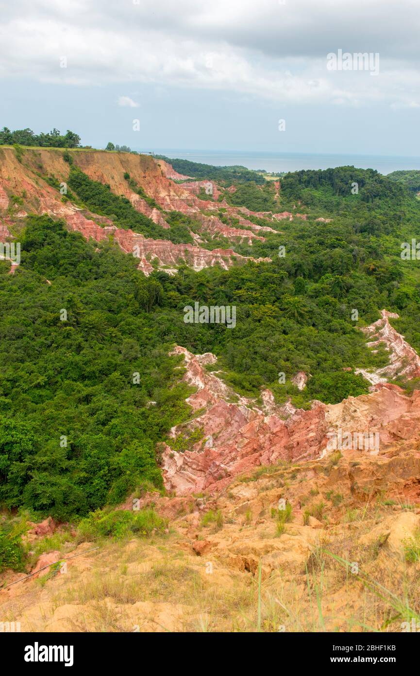 View of Diosso Gorge near Pointe Noire which was created by erosion ...