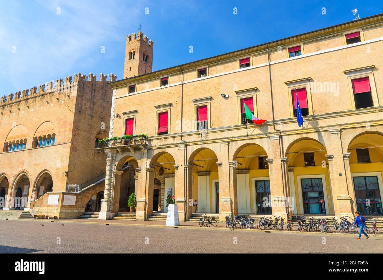 Rimini, Italy, September 19, 2018: Palazzo Garampi palace building with ...