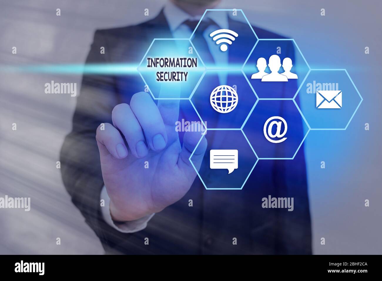 Conceptual hand writing showing Information Security. Concept meaning INFOSEC Preventing ...