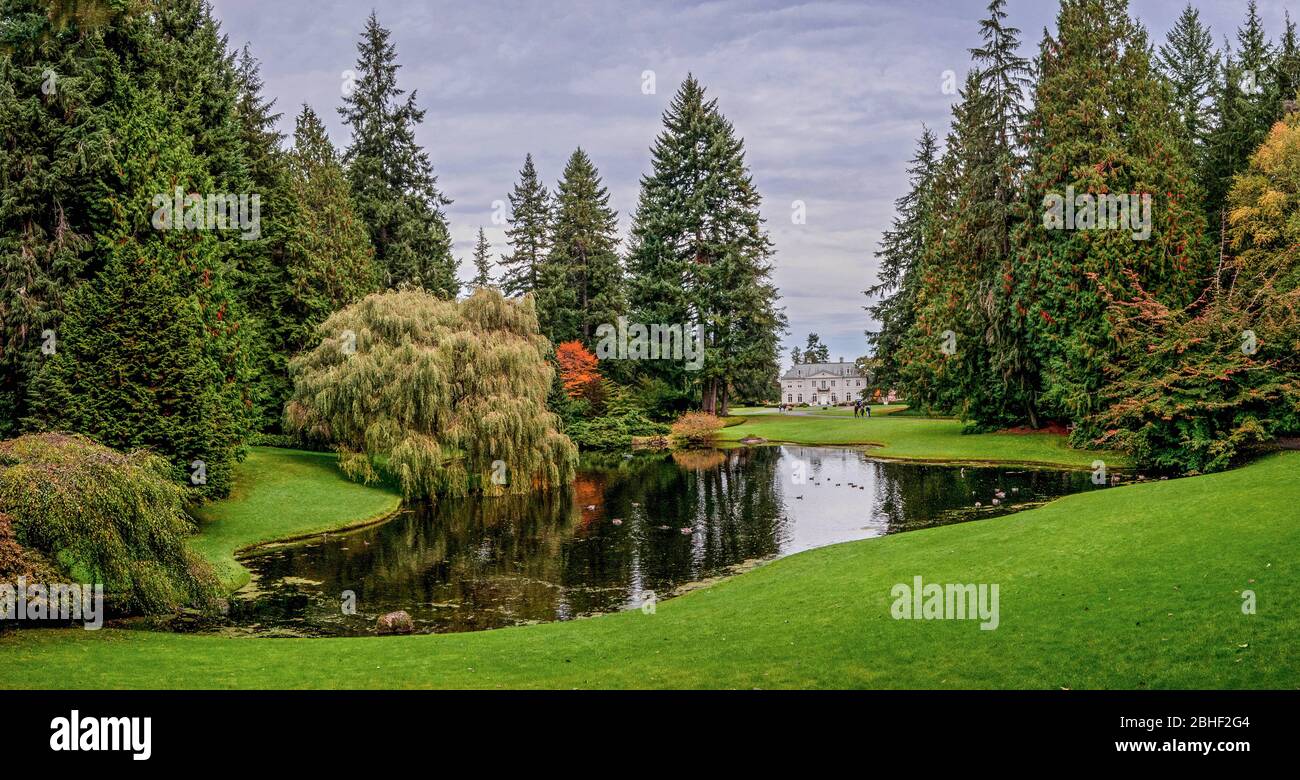 Mid Pond and Residence at the Bloedel Reserve - Baninbridge Island ...