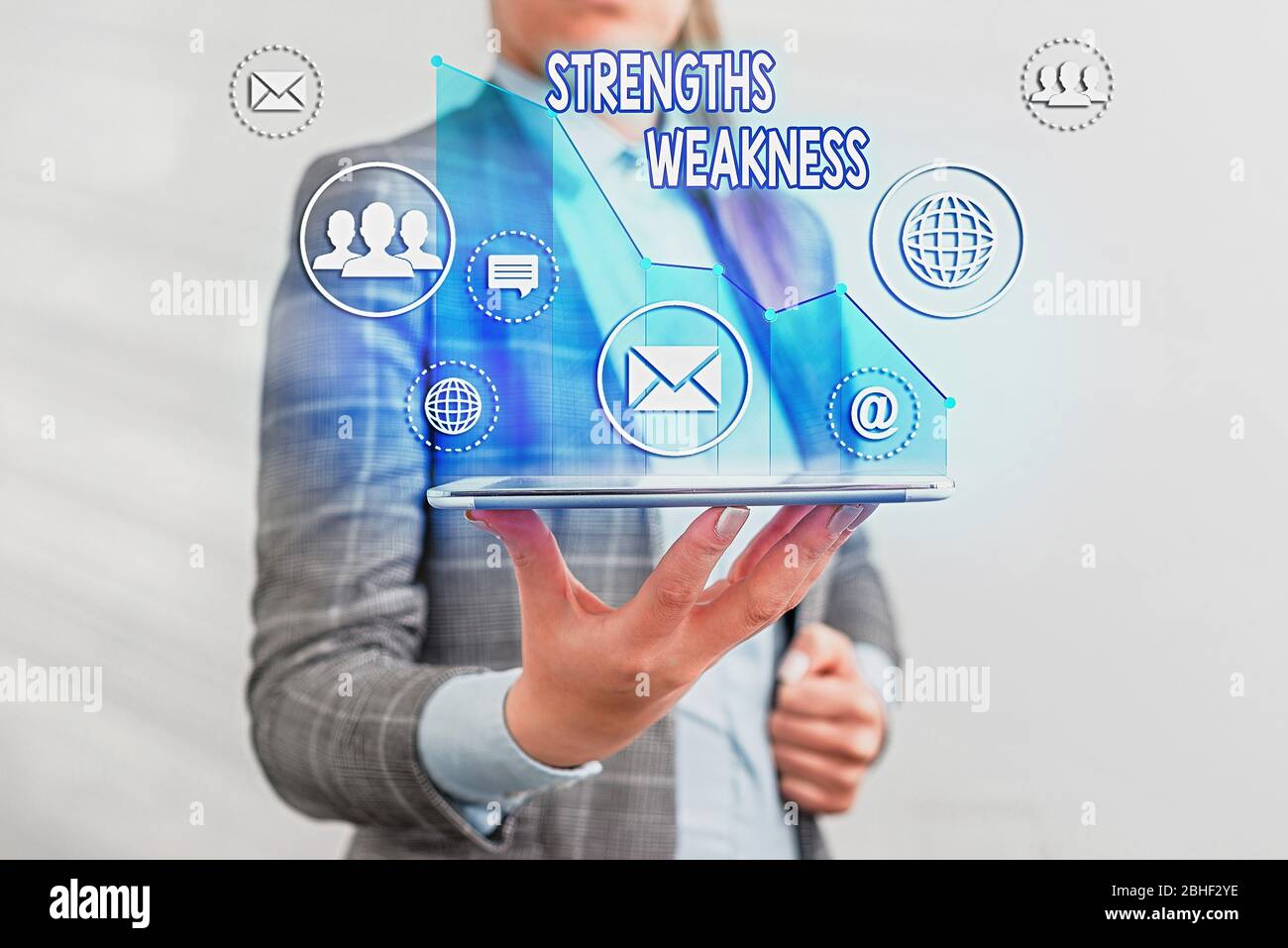 Writing note showing Strengths Weakness. Business concept for ...