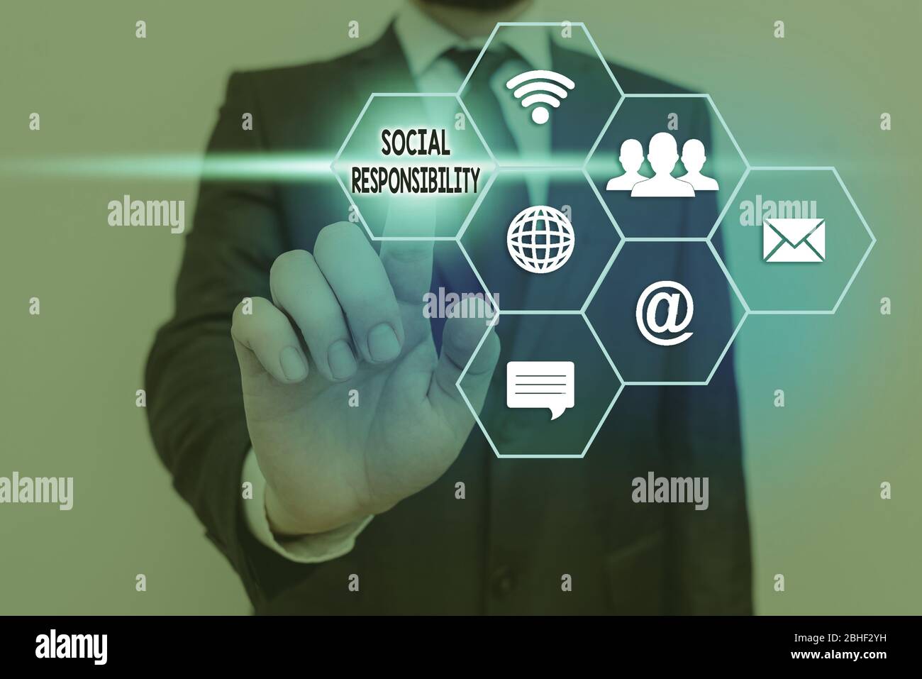 Conceptual hand writing showing Social Responsibility. Concept meaning ...