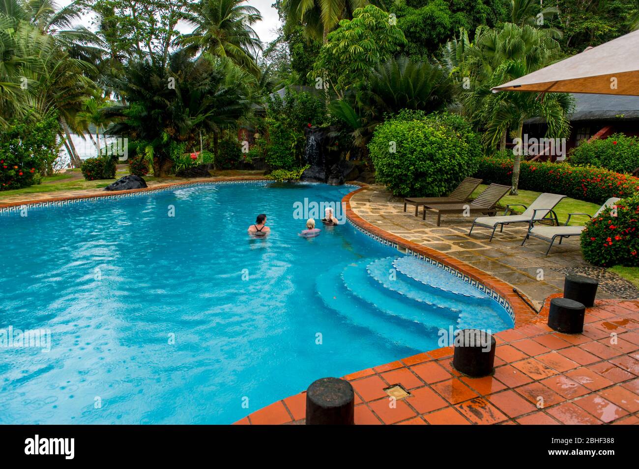 Swimming pool at Bom Bom Resort on Principe Island, Sao Tome & Principe ...