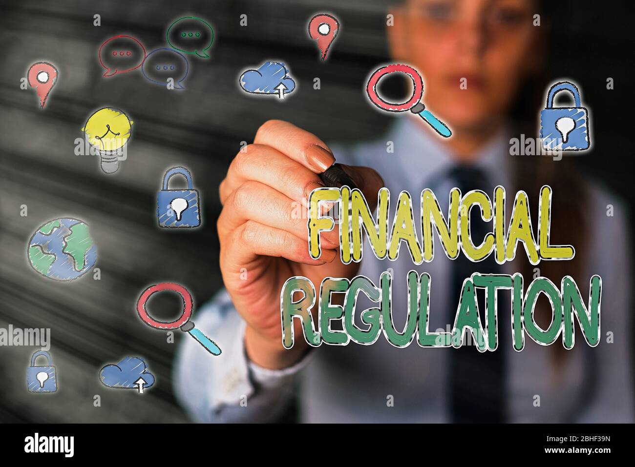 Handwriting text Financial Regulation. Conceptual photo aim to Maintain ...