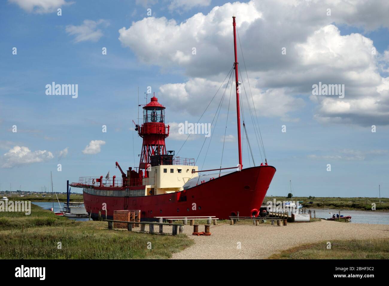 The former Number 15 Trinity House Lightvessel at Tollesbury Stock ...