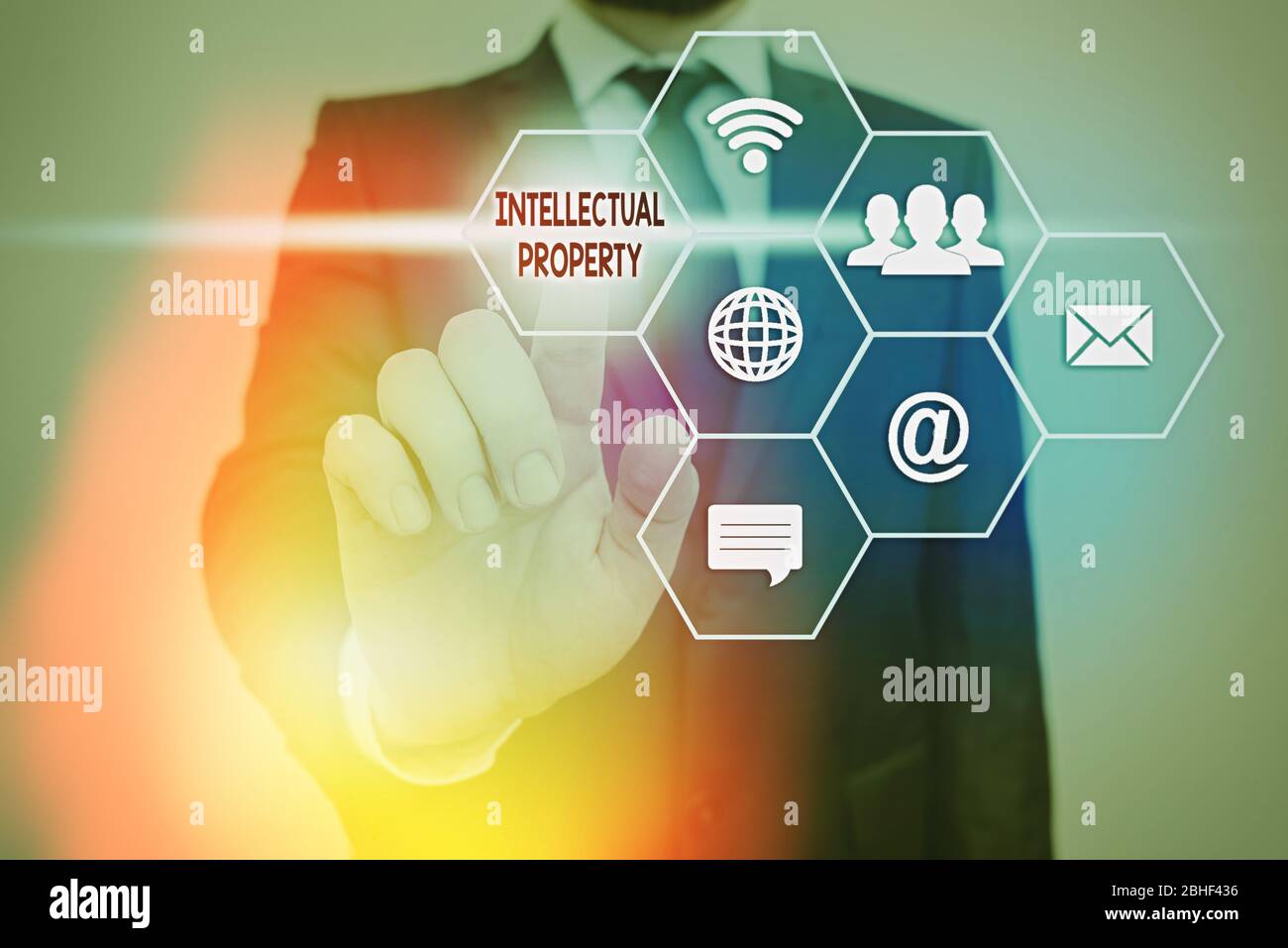 Conceptual hand writing showing Intellectual Property. Concept meaning ...