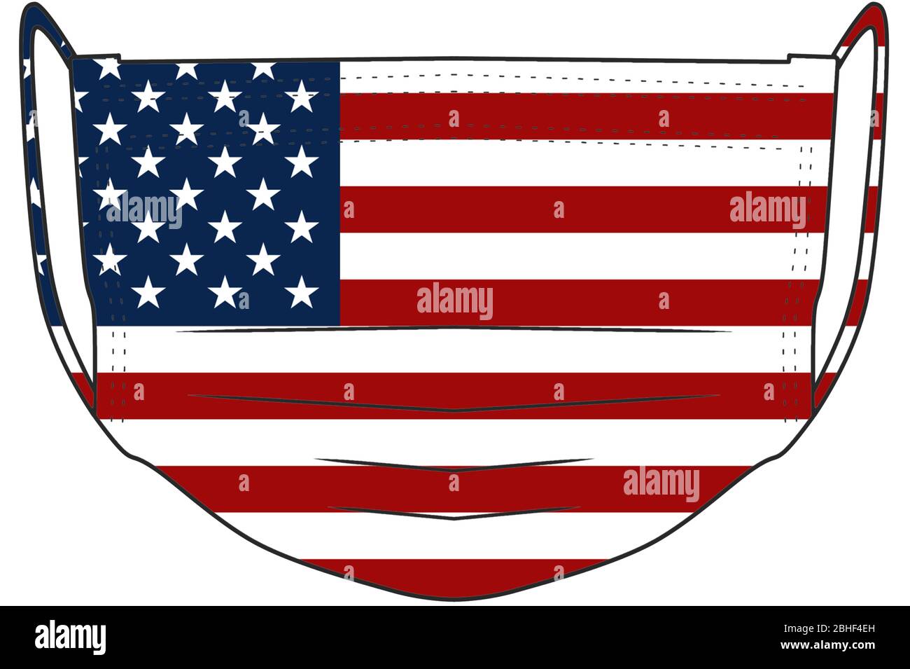 Covid-19, face mask template with photo motif, United States Stock ...