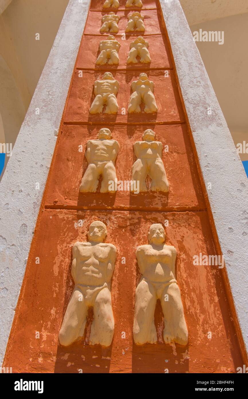 Detail of the Door of No Return monument in Ouidah, Benin Stock Photo ...