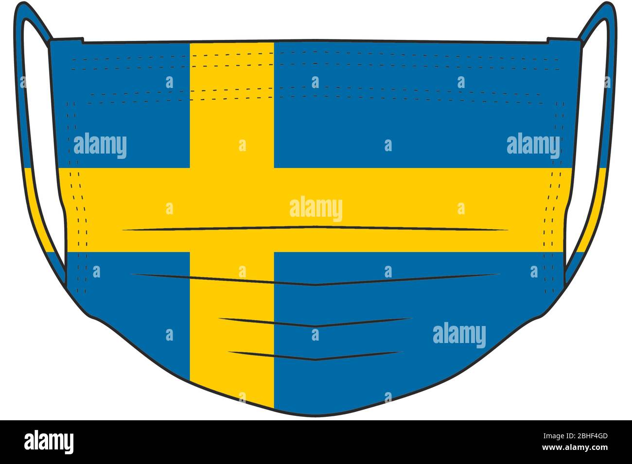 Covid-19, face mask template with photo motif, Sweden Stock Photo - Alamy