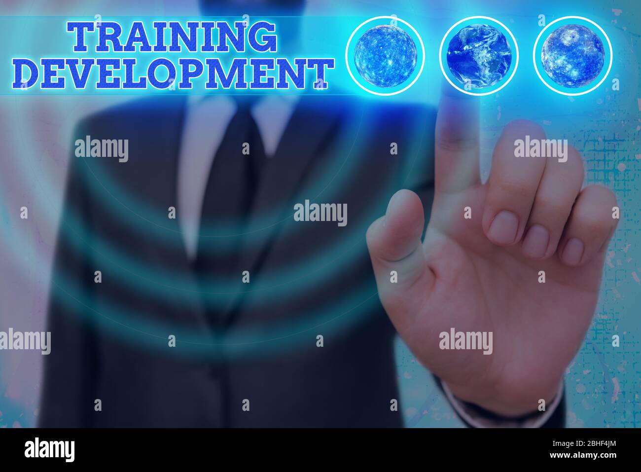 Word writing text Training Development. Business photo showcasing Learn and Expand skills and ...