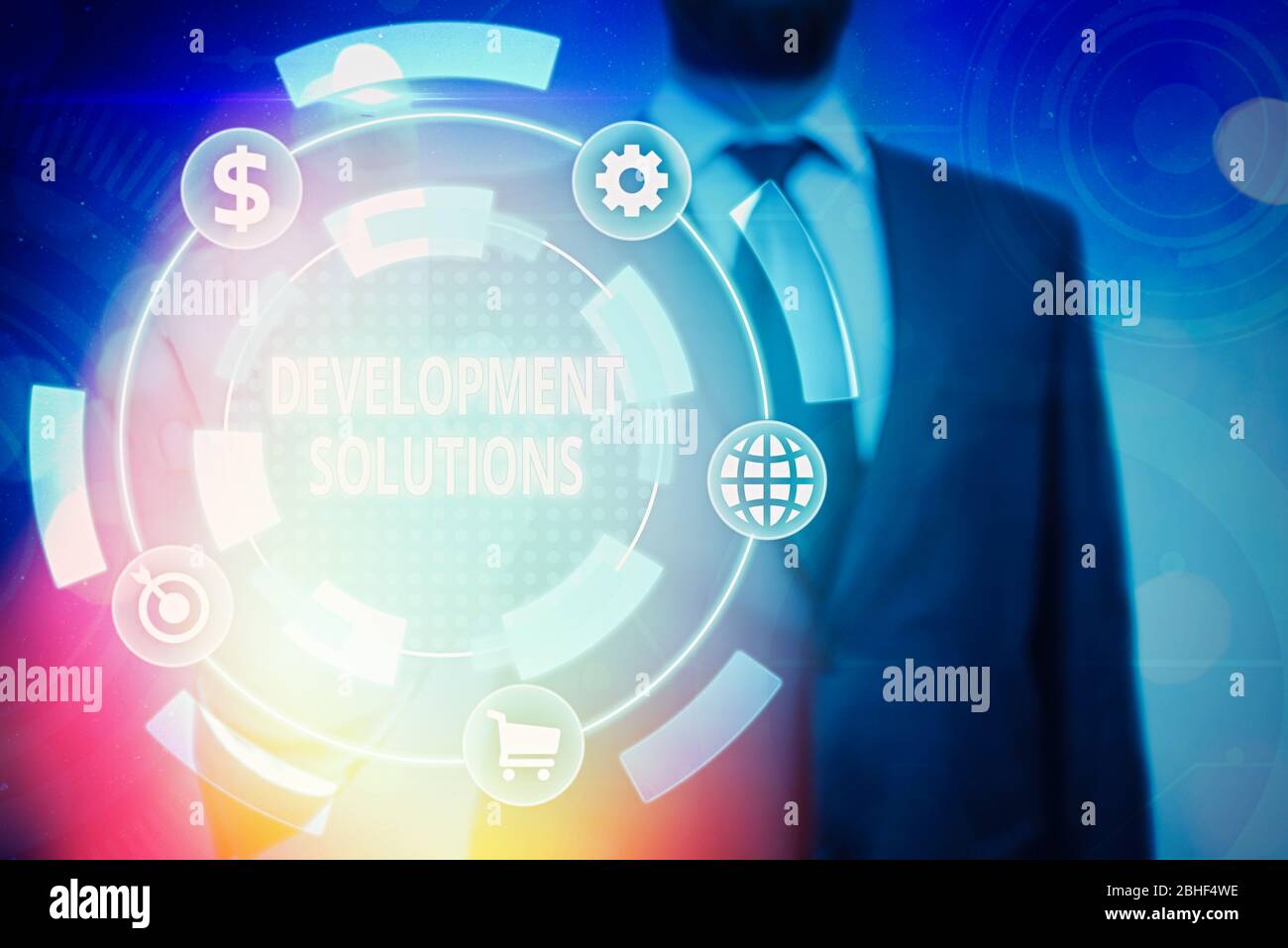 Conceptual hand writing showing Development Solutions. Concept meaning Efficient Planning based ...