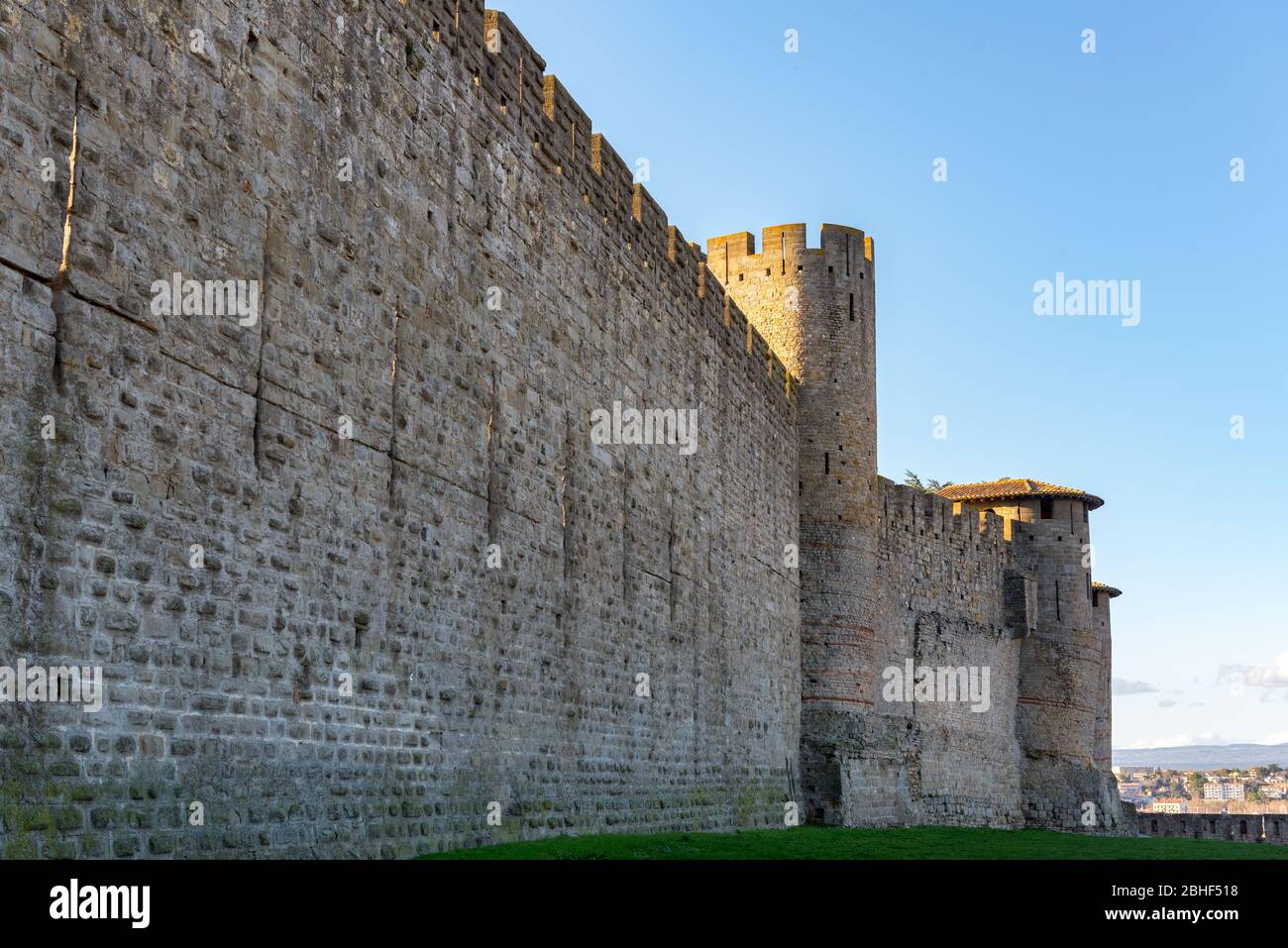 Medieval Castle at Carcassonne in twilight. France Stock Photo - Alamy