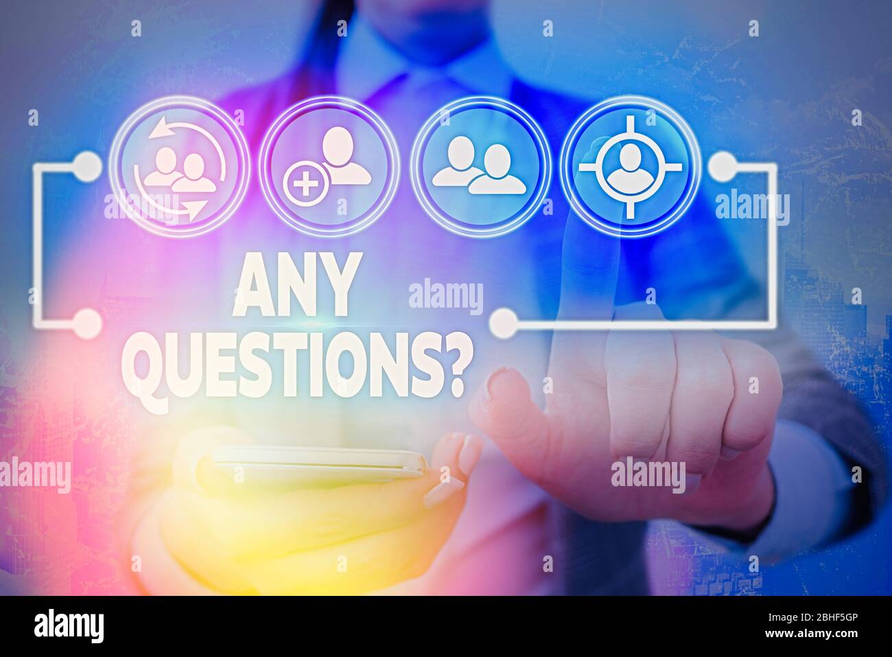 Writing note showing Any Questions Question. Business concept for ...